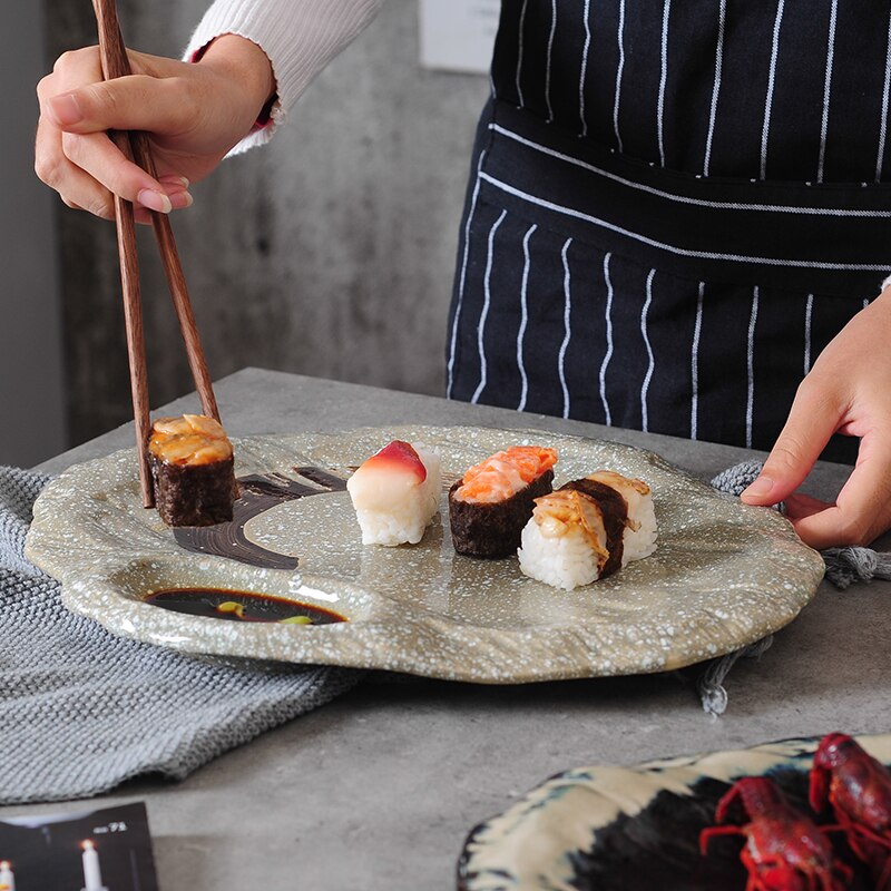 Plate with Sauce Bowl Koizumi - Japanese Sushi Plates - My Japanese Home